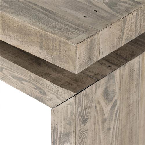 Rayan Rustic Lodge Grey Reclaimed Pine Wood Rectangular Console Table