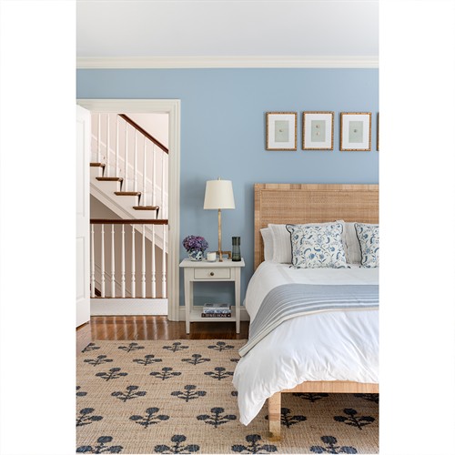 Francine French Country Blue Floral Patterned Jute Rug - 2'x3'