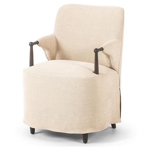 Brently Broadway Dune Linen Dining Chair | Kathy Kuo Home