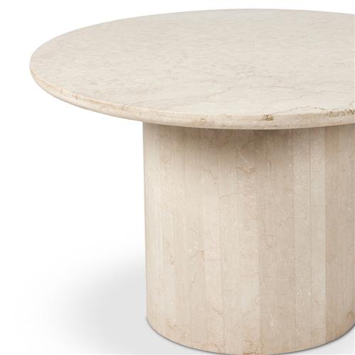 Orkins Modern Classic Cream Marble Round Outdoor Dining Table - 48"