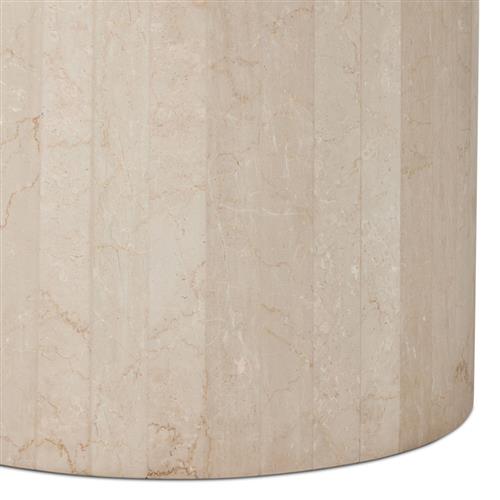 Orkins Modern Classic Cream Marble Round Outdoor Dining Table - 48"