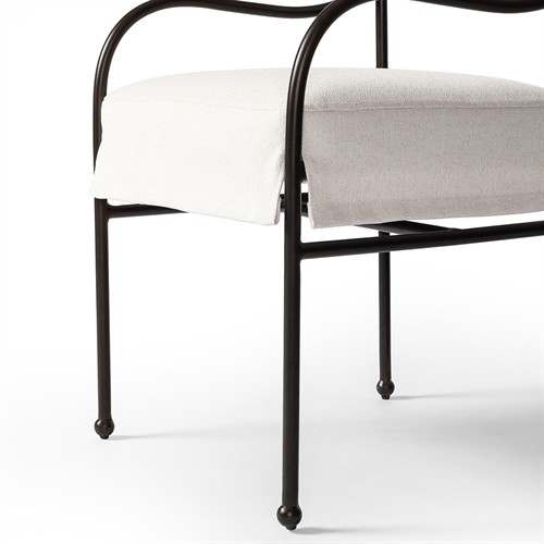Nevin Outdoor Alessi Linen Dining Chair | Kathy Kuo Home