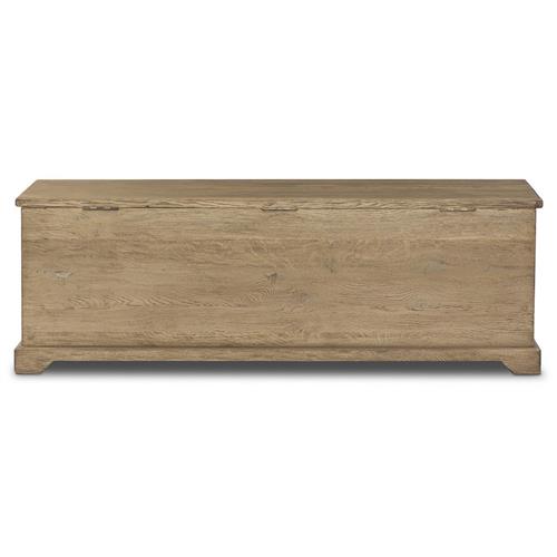 Arthur Rustic Lodge Brown Oak Wood Storage Bench | Kathy Kuo Home