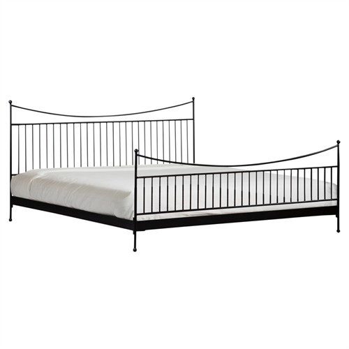Monette Updated Traditional Black Iron Bed - Queen | Kathy Kuo Home