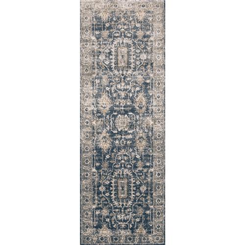 Teagan Global Bazaar Blue Patterned Rug - 9'6"x13'6" | Kathy Kuo Home