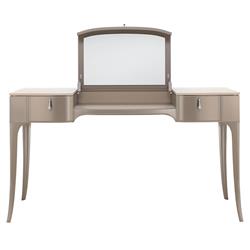 Kade French Country Soft Silver Hardwood Vanity Desk | Kathy Kuo Home