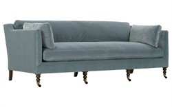 Madeline Slate Blue Sofa - 90" | Kathy Kuo Home