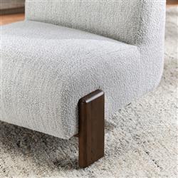 Callahan Modern Classic Off White Upholstered Brown Wood Occasional ...