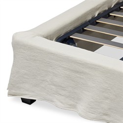 Maddie Modern Off White Upholstered Linen Slipcovered Wingback Bed ...