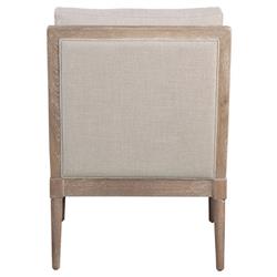 Ruby Modern Classic Beige Linen Oak Wood Chair | Kathy Kuo Home