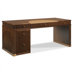 Wilson Modern Classic Lisse Brown Wood Desk | Kathy Kuo Home