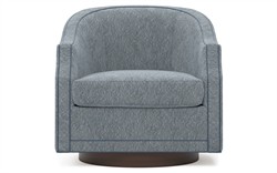 Helston Angora Blue Weave Swivel Chair | Kathy Kuo Home