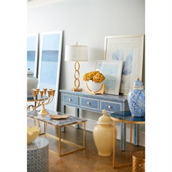 Elaine Coastal Beach Blue Fish Scale Bone Inlay Console Table Long (53 ...