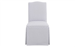Cecily Sea Breeze Sunbrella Stripe Skirted Dining Side Chair