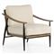 Jacoby Mid Century Modern Beige Performance Brown Wood Iron Legs Arm Chair