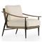 Jacoby Mid Century Modern Beige Performance Brown Wood Iron Legs Arm Chair