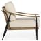 Jacoby Mid Century Modern Beige Performance Brown Wood Iron Legs Arm Chair