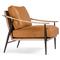 Jacoby Mid Century Modern Palermo Cognac Leather Wood Iron Legs Arm Chair