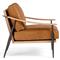 Jacoby Mid Century Modern Palermo Cognac Leather Wood Iron Legs Arm Chair
