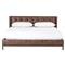 Nyla Modern Tufted Brown Faux Leather Low Headboard Platform Bed - King