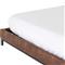 Nyla Modern Tufted Brown Faux Leather Low Headboard Platform Bed - King