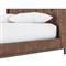 Nyla Modern Tufted Brown Faux Leather Low Headboard Platform Bed - King