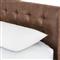 Nyla Modern Tufted Brown Faux Leather Low Headboard Platform Bed - King