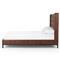 Nyla Modern Tufted Brown Faux Leather High Headboard Platform Bed - Queen