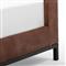 Nyla Modern Tufted Brown Faux Leather High Headboard Platform Bed - Queen