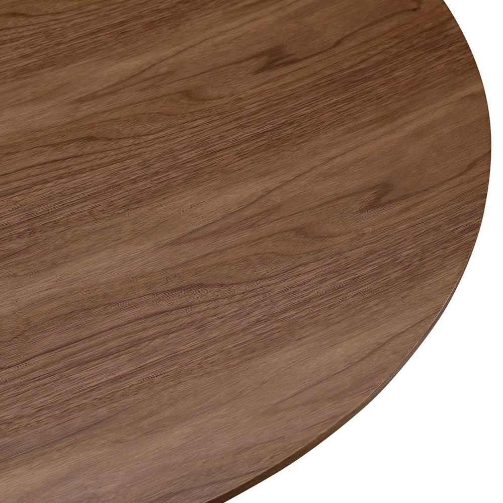 Braydon Rustic Lodge Brown Walnut Metal Round Dining Table - Small - 47"W