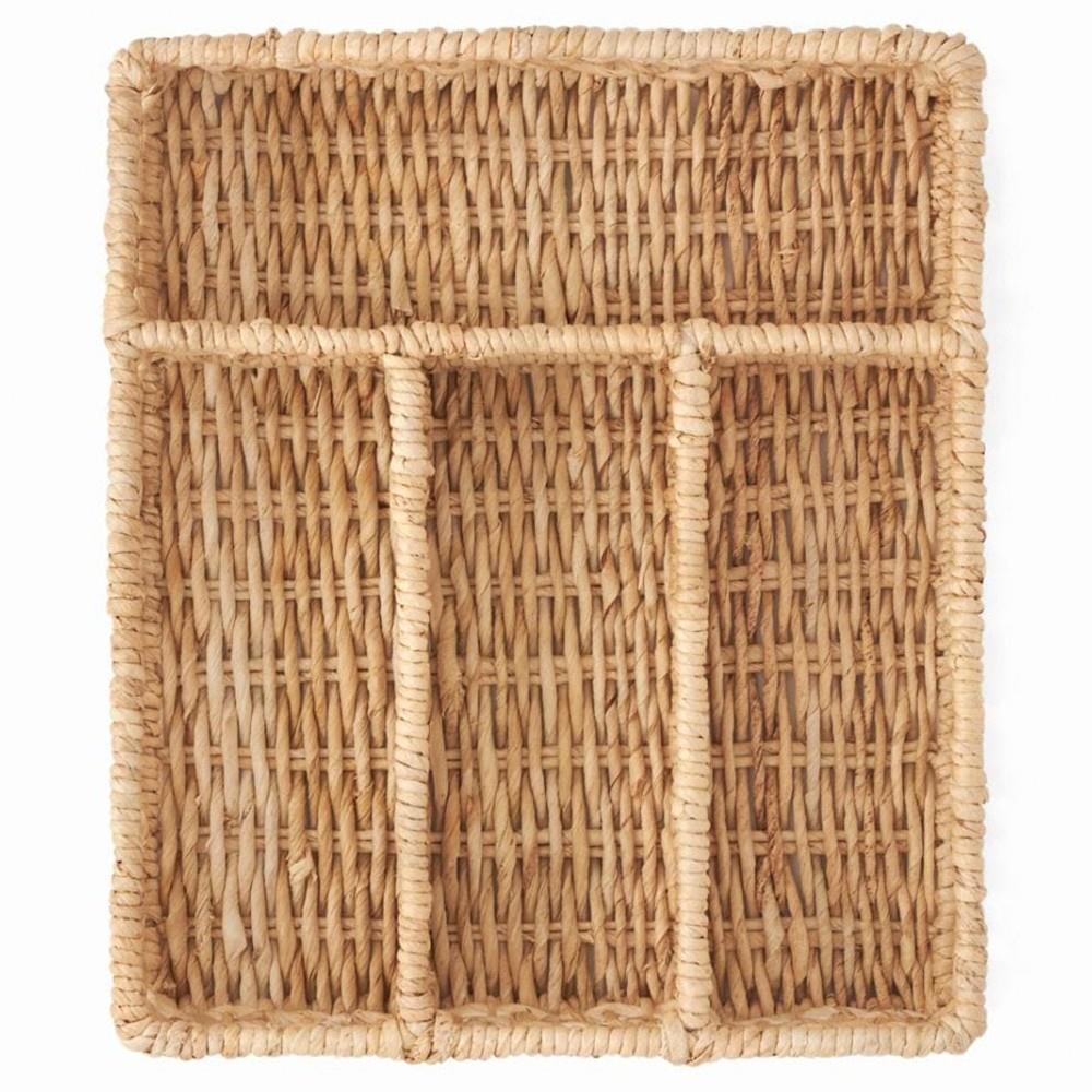 Ericson Coastal Beach Brown Banana Bark Flatware Storage | Kathy Kuo Home