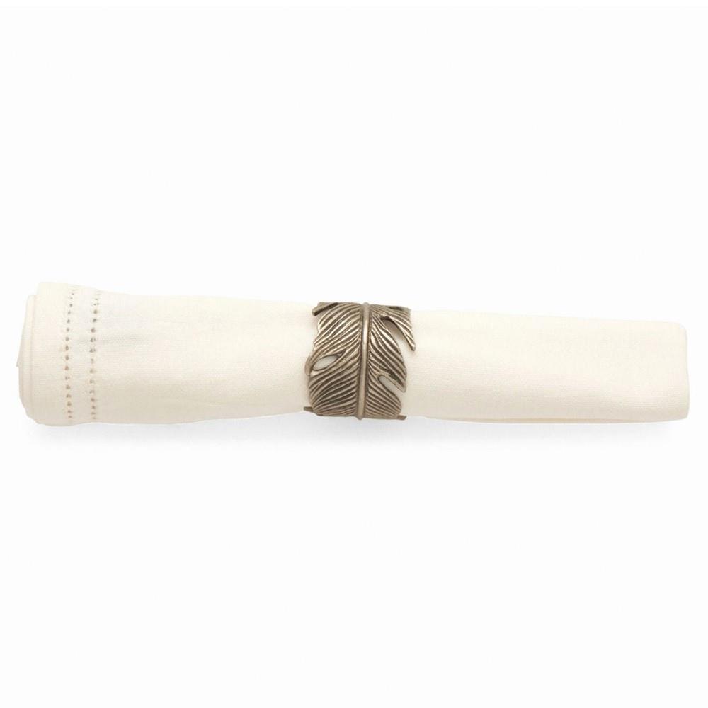 Neela Modern Classic Silver Brass Napkin Ring - Set of 4 | Kathy Kuo Home