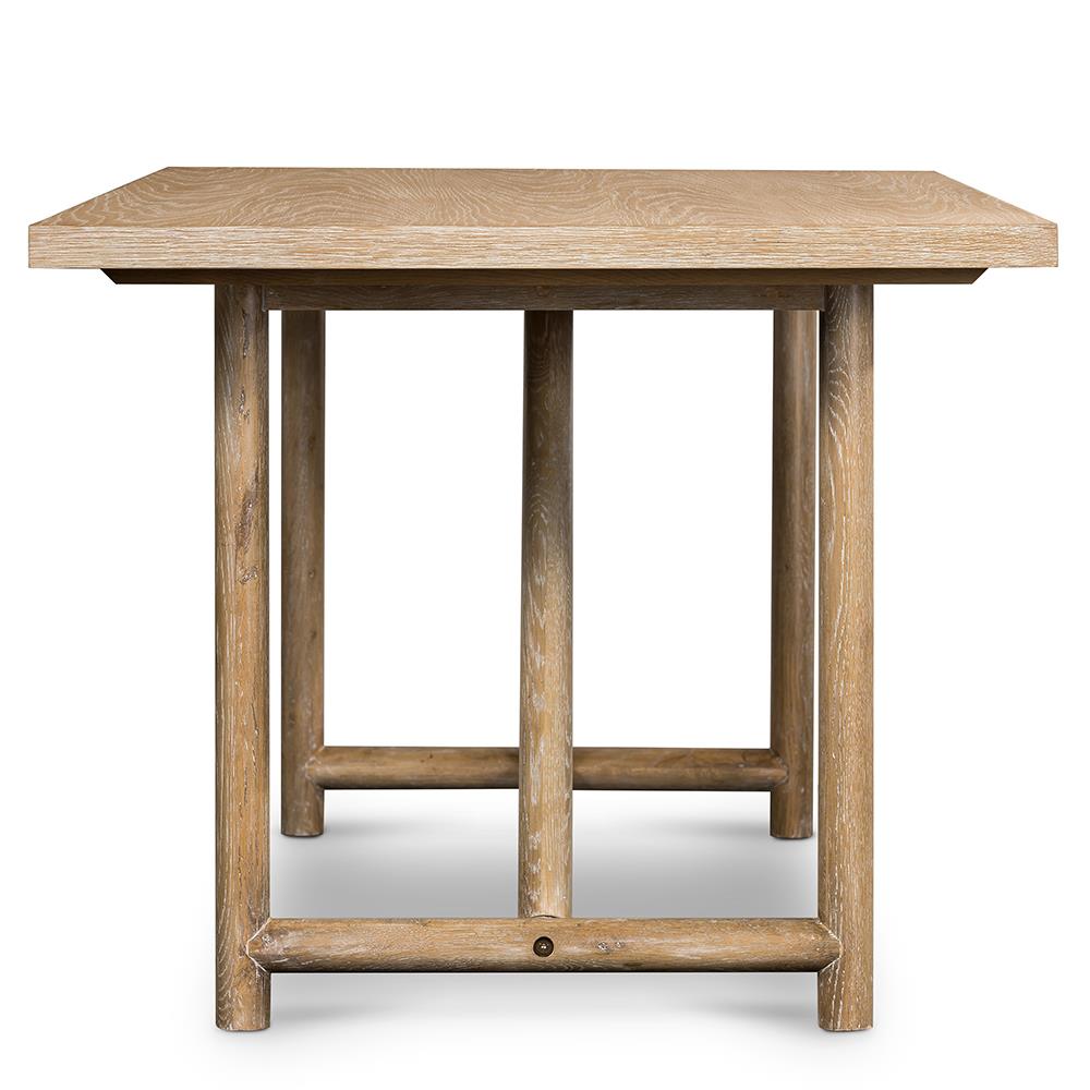 Mira Rustic Lodge Brown Oak Wood Dining Table - 84"W