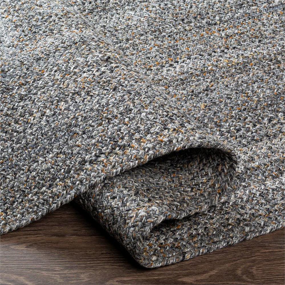 Ali Modern Classic Dark Grey Textured Solid Rug - 6'x9' Oval