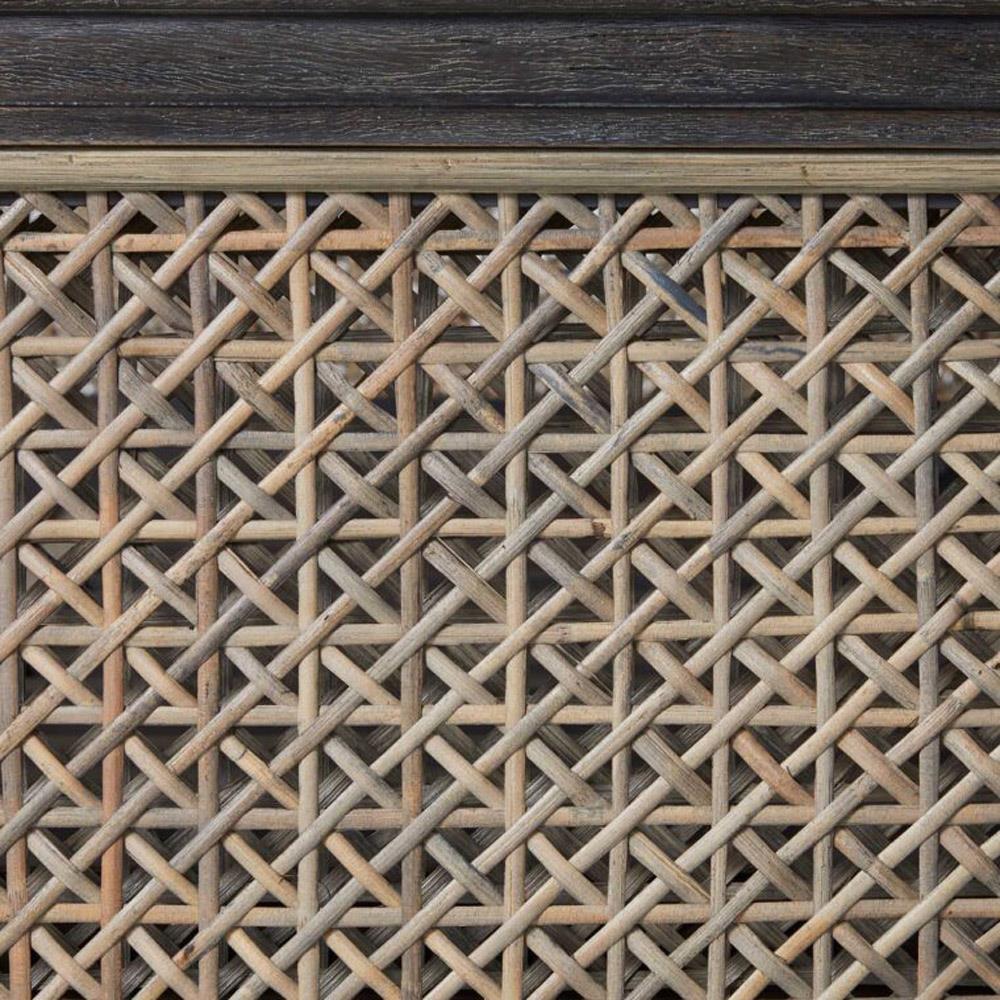 Camille Brown Mahogany Woven Textured Rattan Wingback Bed - King King ...