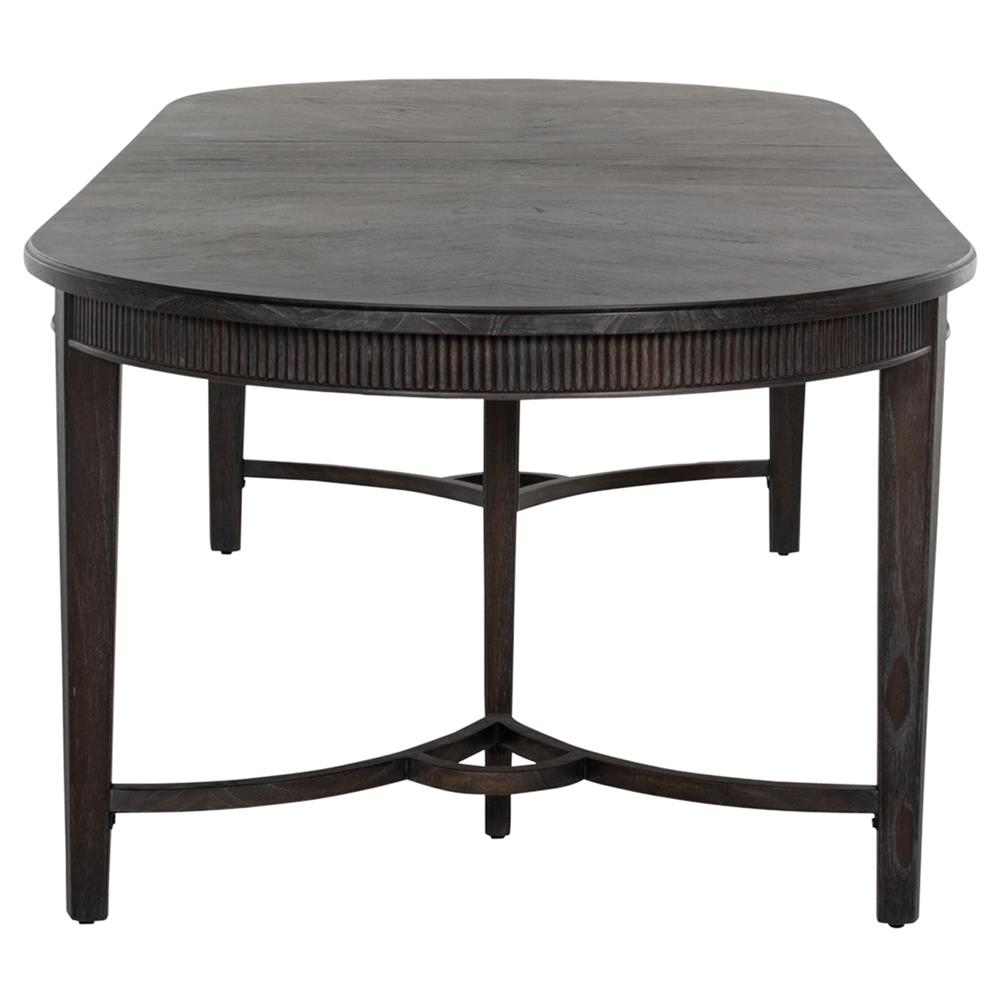 Whitlock Black Wood Patterned Extendable Oval Dining Table - 86-106"W ...