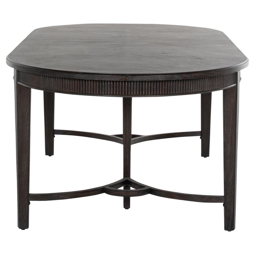 Whitlock Black Wood Patterned Extendable Oval Dining Table - 86-106"W ...