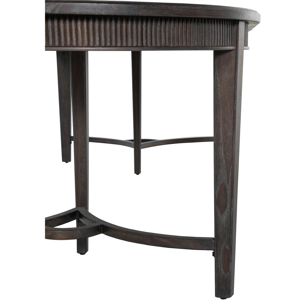 Whitlock Black Wood Patterned Extendable Oval Dining Table - 86-106"W ...
