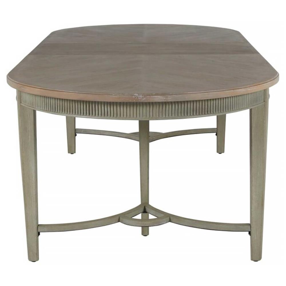 Whitlock Natural Wood Patterned Extendable Oval Dining Table - 86-106"W ...