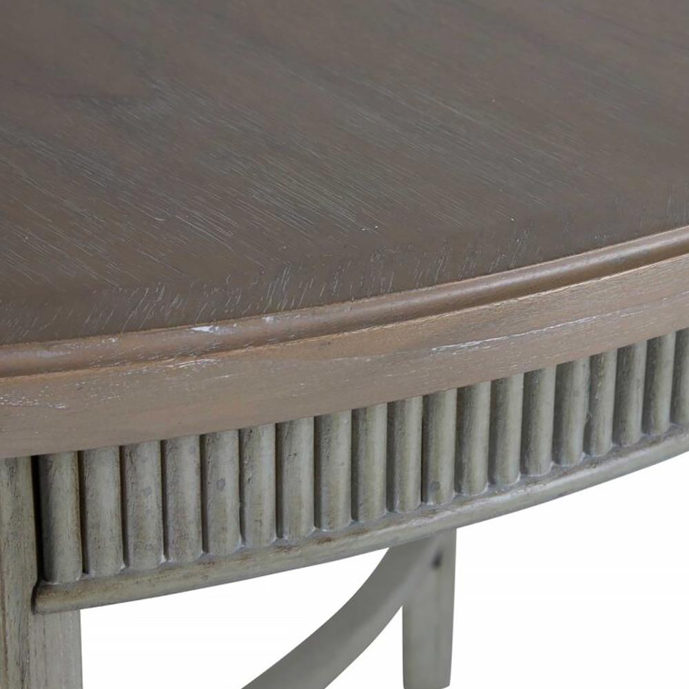 Whitlock Natural Wood Patterned Extendable Oval Dining Table - 86-106"W