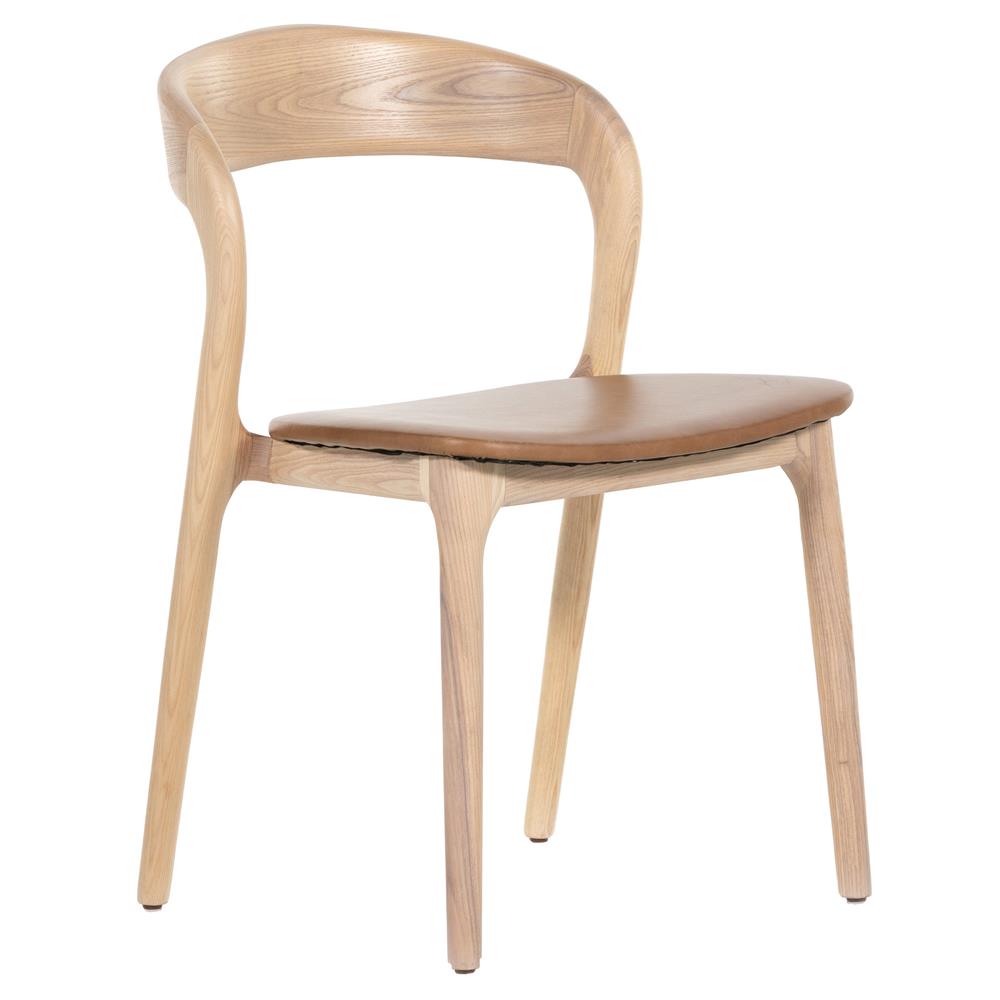 Nanda Rustic Lodge Beige Upholstered Leather Seat Solid Wood Dining ...