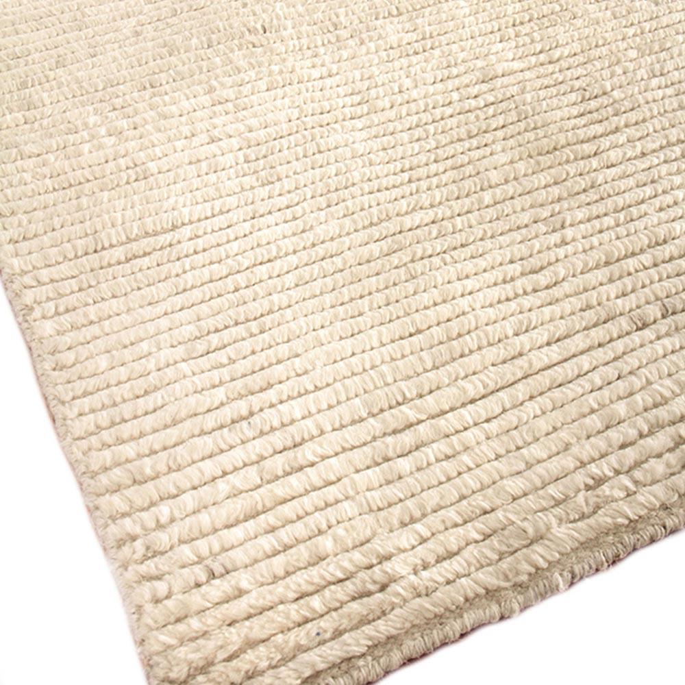 Simon Modern Classic Cream Wool Textured Solid Hand Knotted Rug - 10 ...