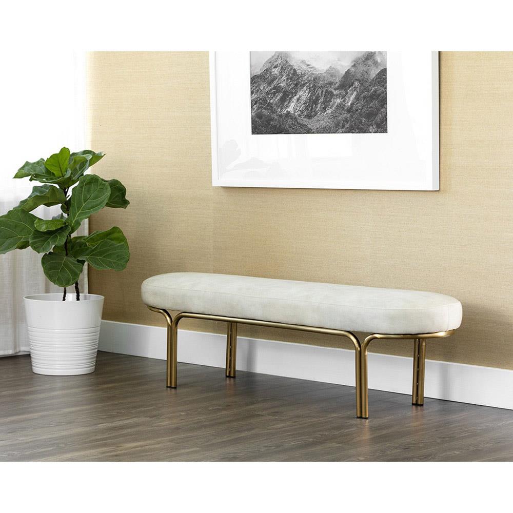 Croft Modern Classic Cream Performance Gold Iron Bench Long (above 55 ...