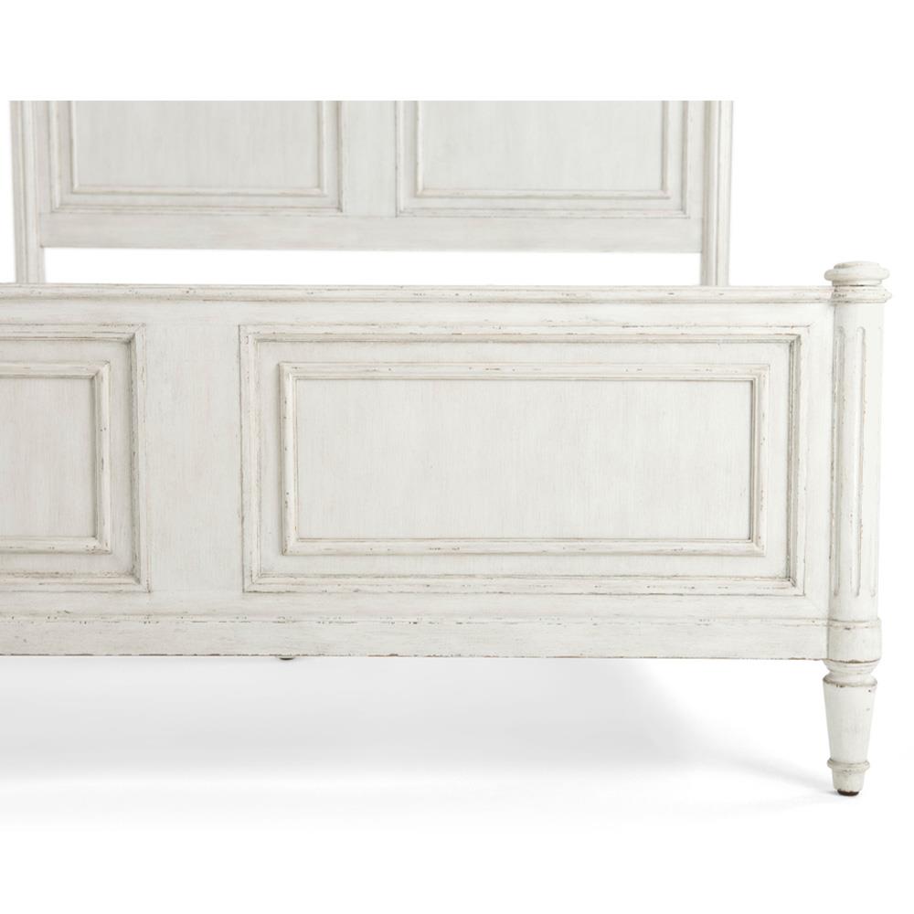 Gemma French Country White Maple Wood Poster Bed - Queen | Kathy Kuo Home