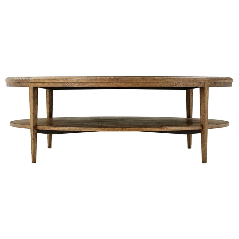 Ayra Updated Traditional Dawn Brown Oak Wood Round Coffee Table 51" W ...