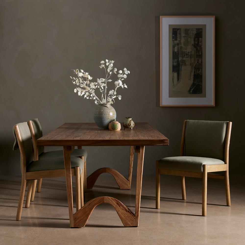 Daisy Rustic Lodge Olive Green Performance Wood Dining Side Chair ...