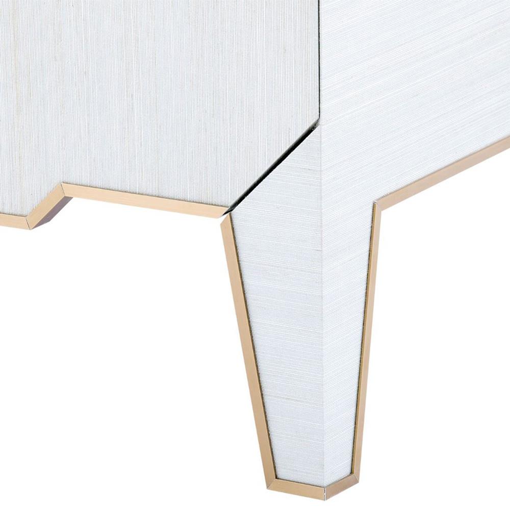 Villa & House Madeline French Platinum Lacquered Silky Grasscloth End Table