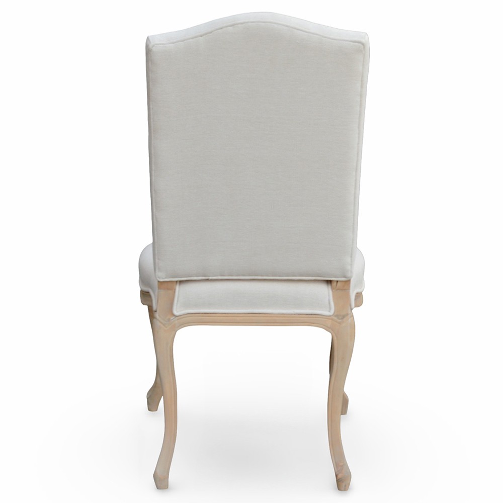 Catherine French Country Cream Linen Distressed Pine Wood Dining Side ...