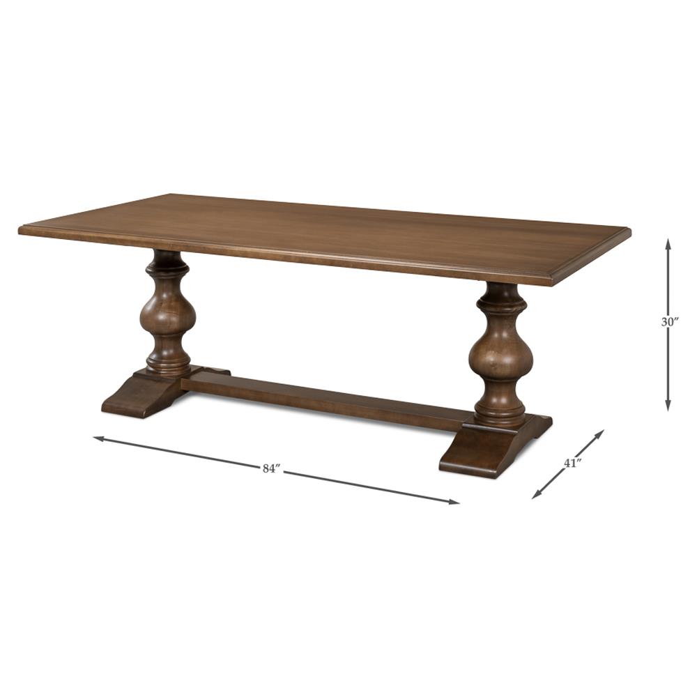 Carson French Country Brown Wood Rectangular Dining Table - Small - 84 ...