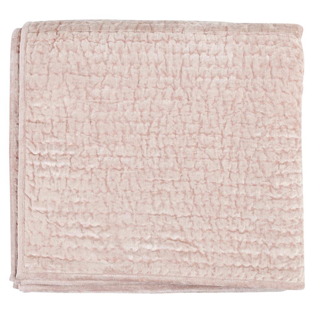 Beata Modern Classic Pink Velvet Quilt - King King | Kathy Kuo Home